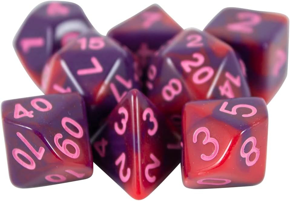 Paladin Roleplaying Red and Purple Dice – Expanded DND Set with Extra ...