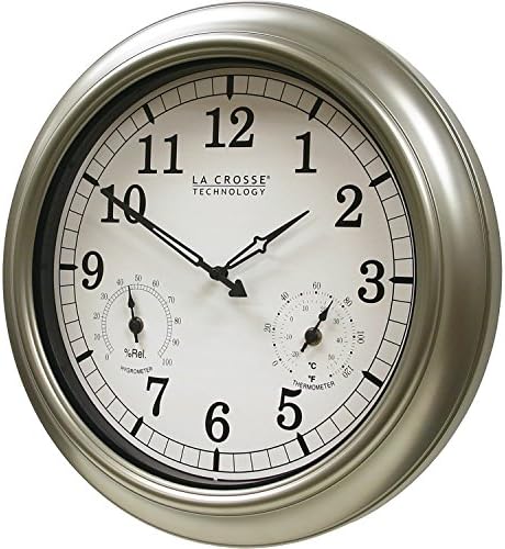 Amazon.com: La Crosse Clock 433-3846 18 in. Indoor/Outdoor Sage Green ...