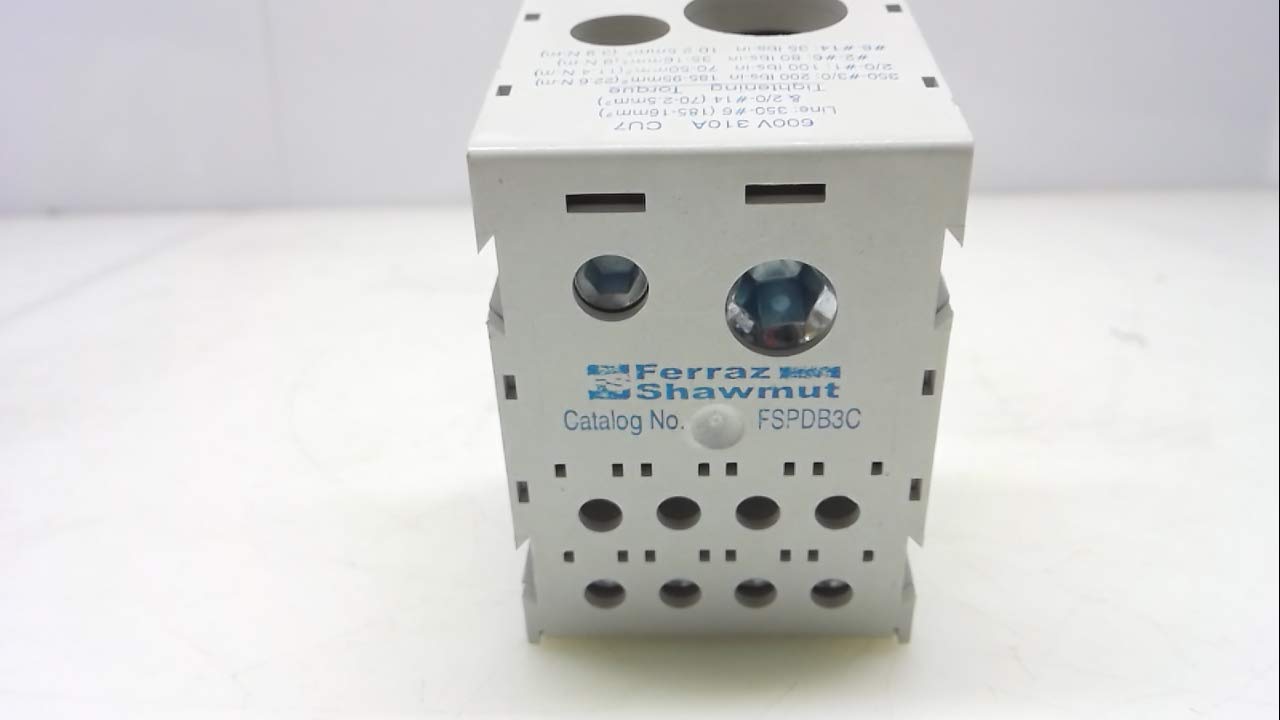 Ferraz Shawmut Fspdb3c, Power Block, 600V, 310A, 2 Poles Fspdb3c ...