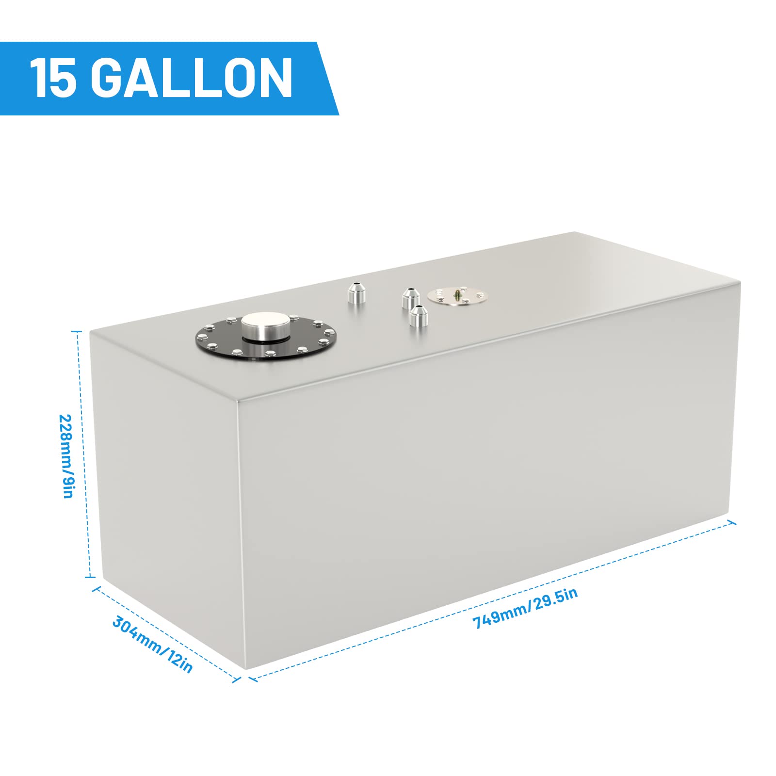 Snapklik.com : 15 Gallon 60L Top-Feed Fuel Cell Gas Tank Can,Universal ...