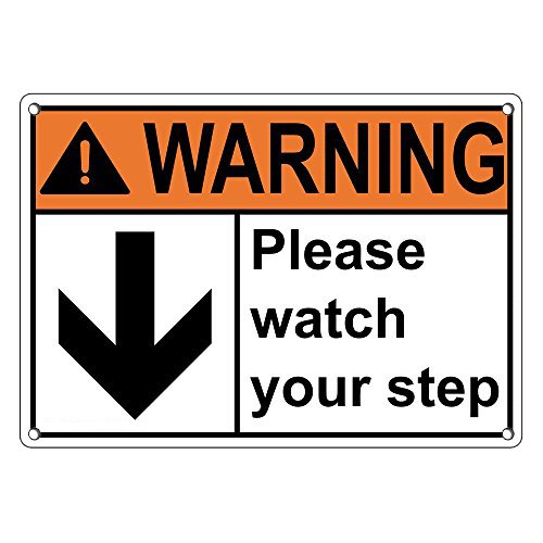 Amazon.com: Weatherproof Plastic ANSI Warning Please Watch Your Step ...
