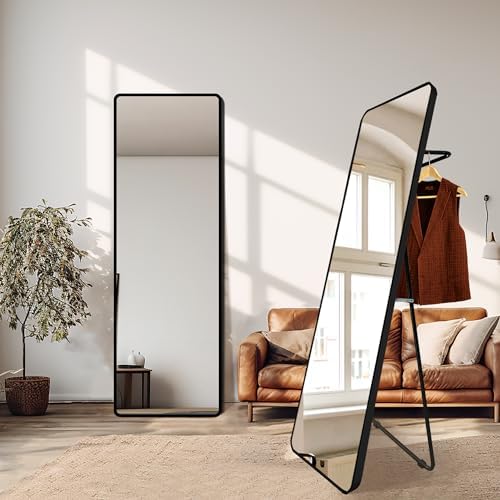 Amazon.com: Delma Standing Mirror Full Length Mirror with Clothes Rack ...