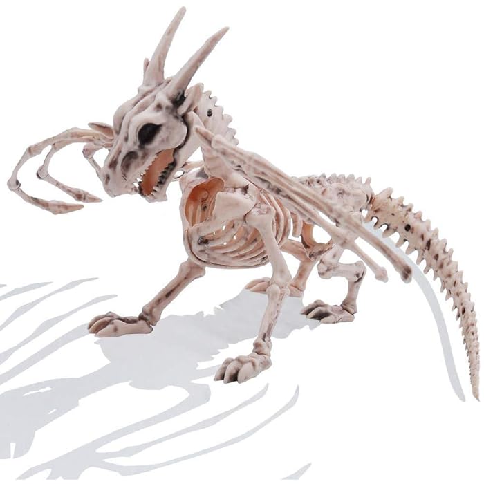 Buy Halloween Decoration 14” Pose-N-Stay Dragon Skeleton Plastic Bones ...