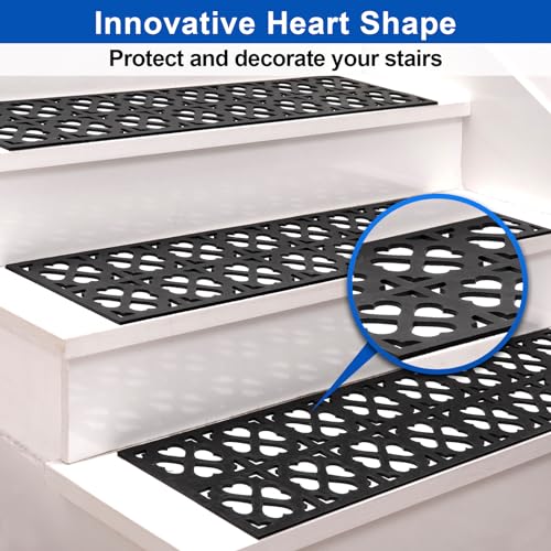 Snapklik.com : Spurtar Rubber Stair Treads Non Slip Outdoor 35x10