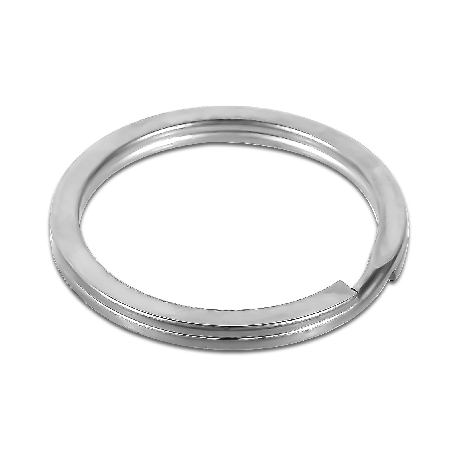 OSELTYATH 30pcs Flat Key Rings, Silver Flat Keyring Loops, Stainless ...