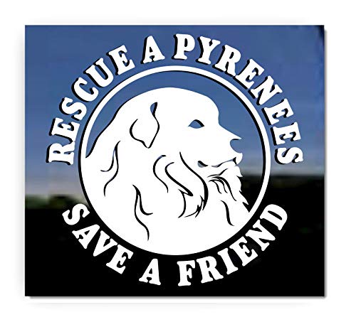 Amazon.com: Rescue A Pyrenees Save A Friend ~ Great Pyrenees Vinyl ...