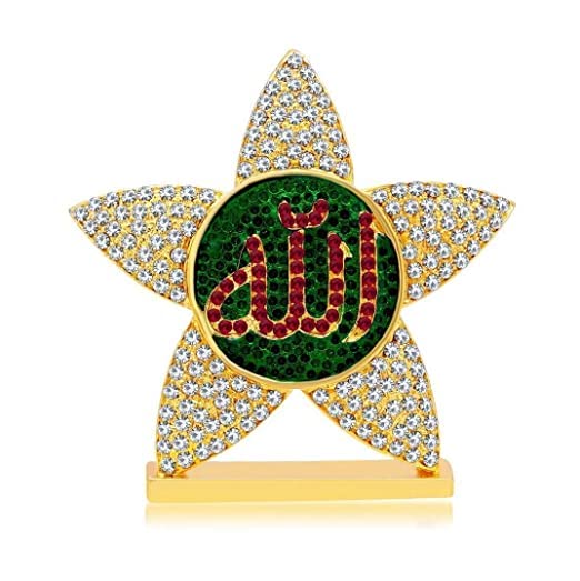Islamic Religious Symbol Allah Idol in Star Tara Green Metal Statue for ...