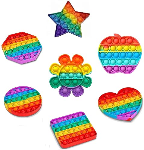 Rainbow Push Pop It Fidget Toy for Kids & Adults | Under Stress Relief ...