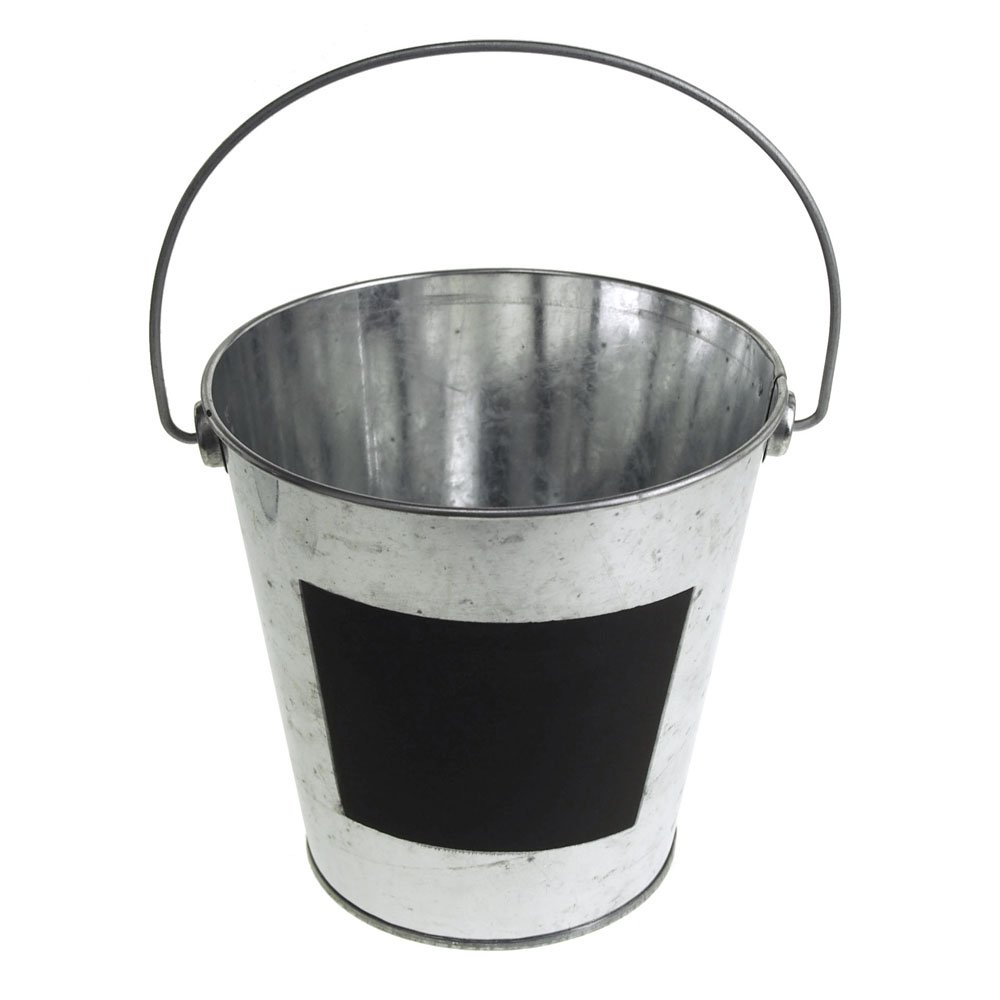 Amazon.com: Homeford Galvanized Metal Bucket with Chalkboard Label ...