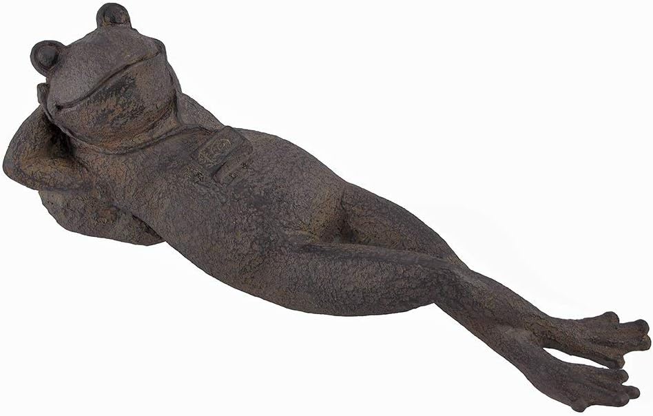 Amazon.com: Bellaa 25686 Napping Frog Statue Relax Resting Meditating ...