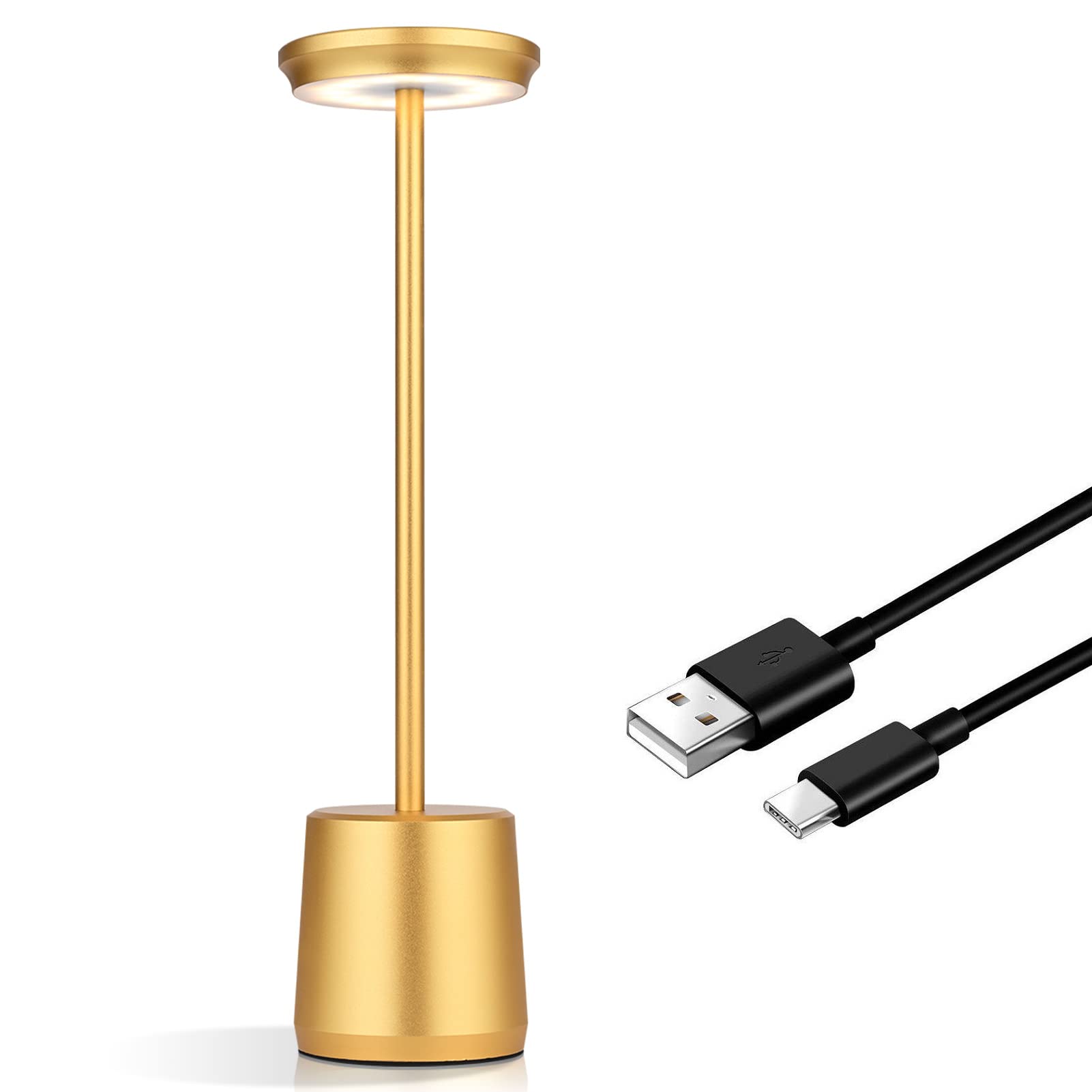 Rechargeable Cordless Table Lamp, Outdoor Portable Battery Operated ...