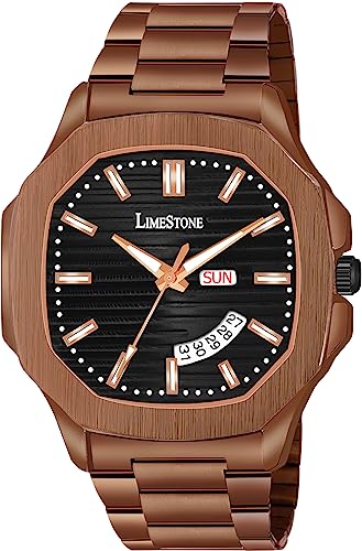 LIMESTONE OTUS 3D Dial The Vintage Day and Date Functioning Boys Quartz ...