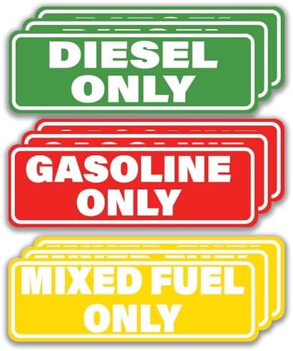 Amazon.com - Gasoline Only Sticker Decal Sign 9-Pack - Weatherproof ...
