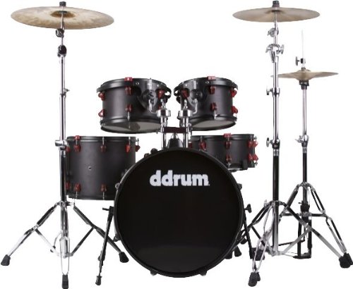 ddrum Hybrid series Hybrid5 5 Piece drum kit, Black, Red hardware ...