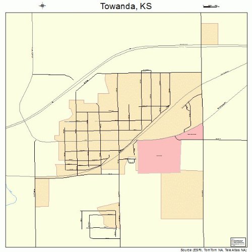 Amazon.com: Large Street & Road Map of Towanda, Kansas KS - Printed ...