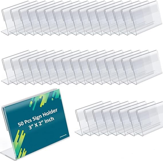 3STAR Acrylic Sign Holder L-Shape Acrylic Table Display Label Price Tag ...