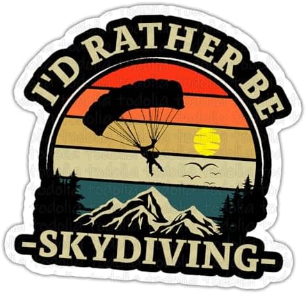Amazon.com - TODOLIA (3Pcs) I'd Rather Be Skydiving Sticker Funny ...