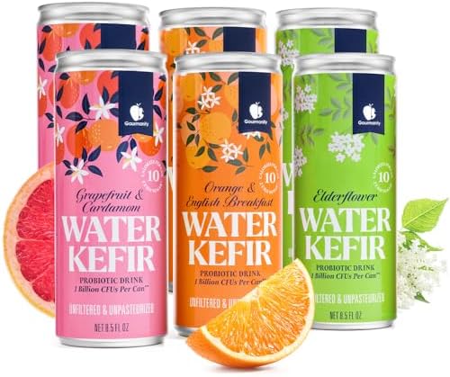 Amazon.com: Gourmanity Water Kefir, Zero Sugar Shelf-Stable, Probiotic ...