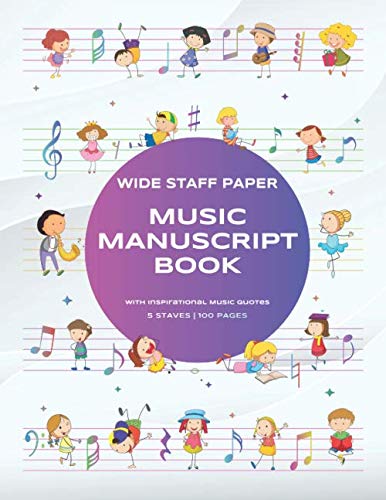 Music Manuscript book – Wide Staff: Standard blank sheet music ...