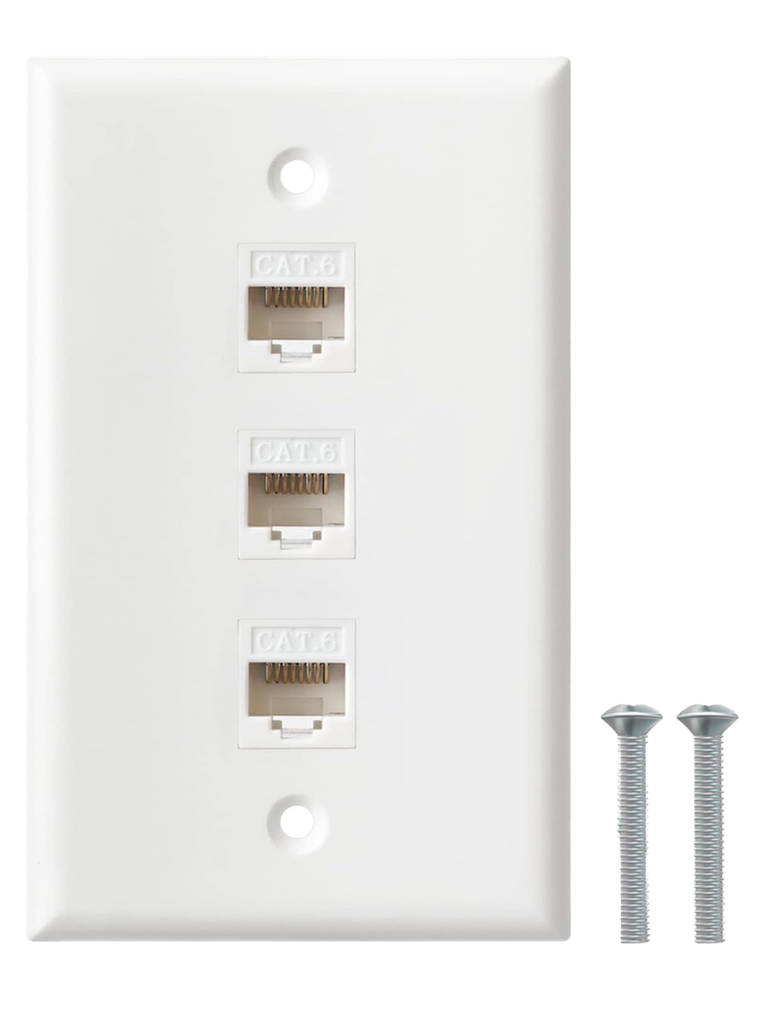Amazon.com: BNPUHIU Cat6 Ethernet Wall Plate Outlet, 3 Port Cat 6 RJ45 ...
