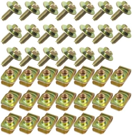 Amazon.com: 40PCS Car Body Bolts M6-1.0 & Extruded U-Nuts Clips Kit ...