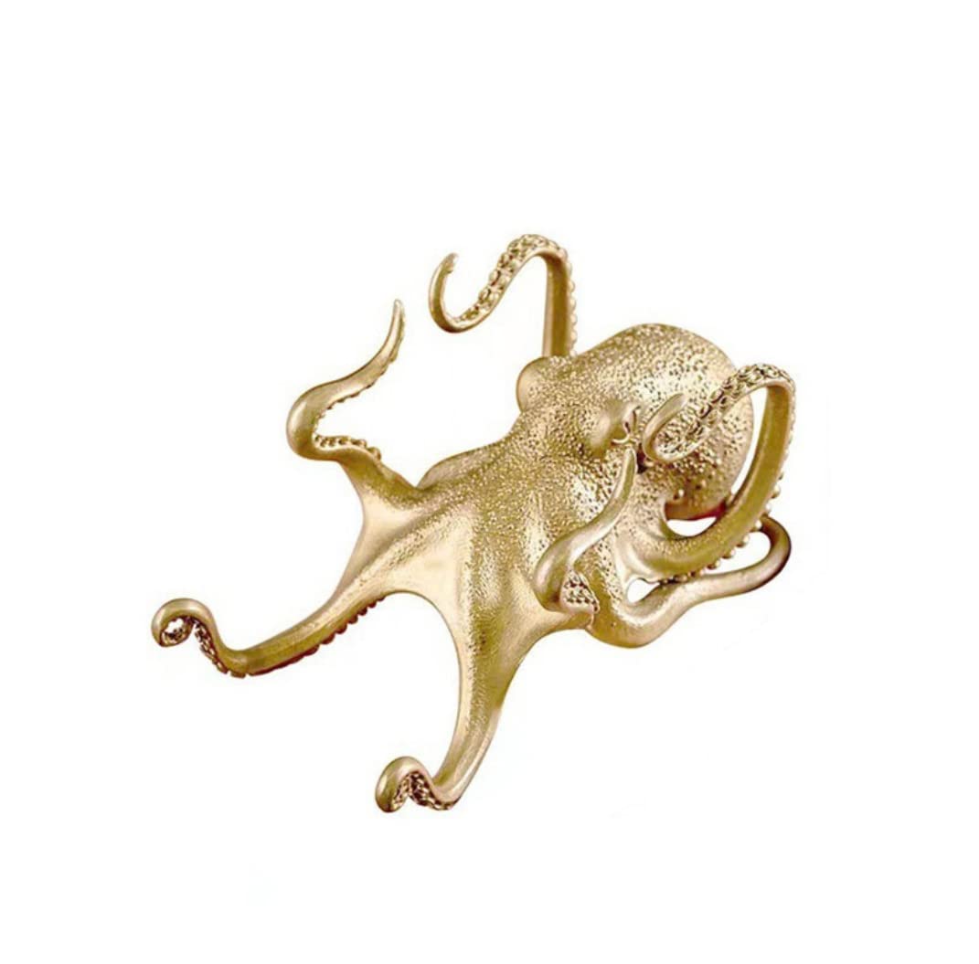 Amazon.com: FJXQTCXD Creative Octopus Cuttlefish Statue Metal Phone ...