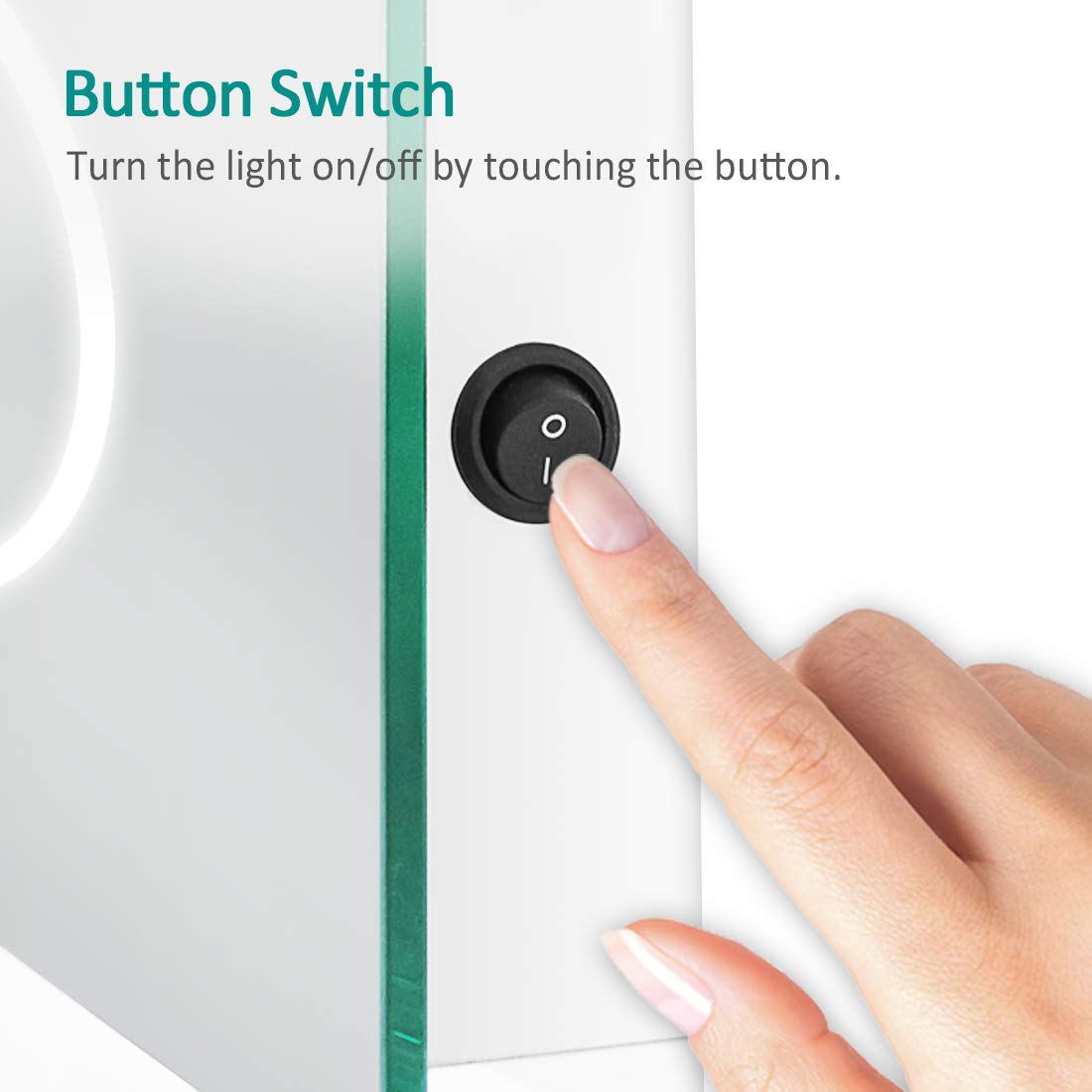 Buy EMKE 500x700mm LED Bathroom Mirror, Cool Light Wall-Mounted Vanity ...