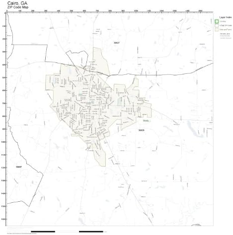 Amazon.com: Working Maps Zip Code Wall Map of Cairo, GA Zip Code Map ...