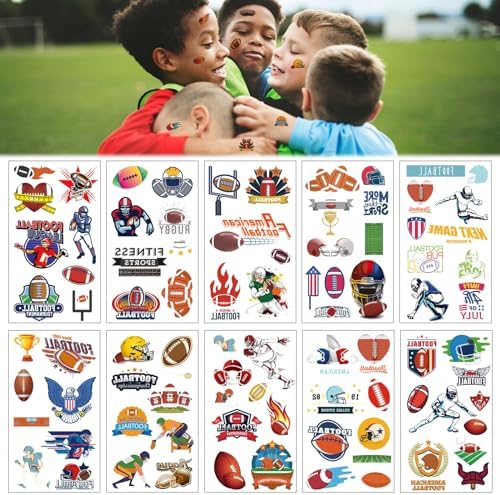 Amazon.com : Hying 10 PCS American Football Tattoos Temporary Sports ...
