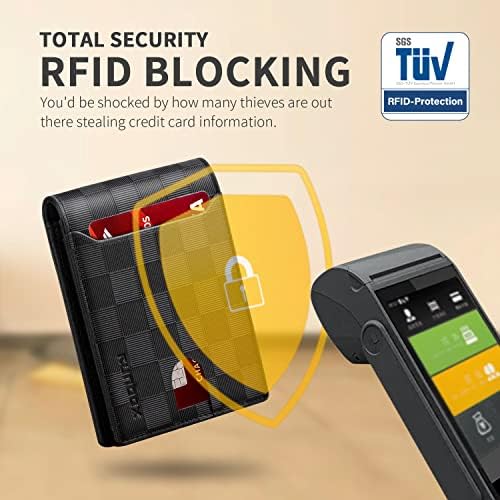 Amazon.com: RUNBOX Slim Wallet for Men Bifold Minimalist Leather RFID ...