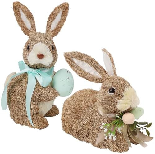 Amazon.com: DR.DUDU Easter Bunny Decor, 2.7 FT Large Sisal Rabbit ...