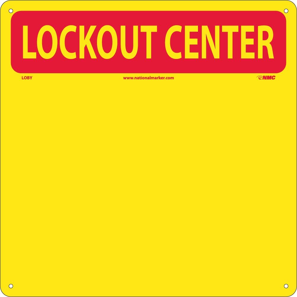 NMC LOB1Y LOCKOUT CENTER - 14 in. Square 6 Padlock Hanger with Yellow ...