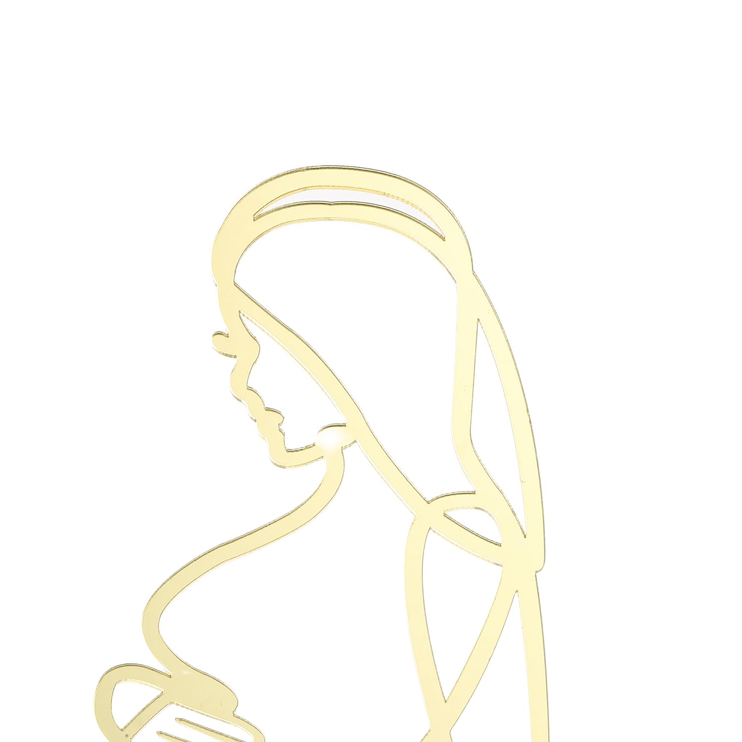 Snapklik.com : Abstract Line Art Pregnant Woman Cake Topper