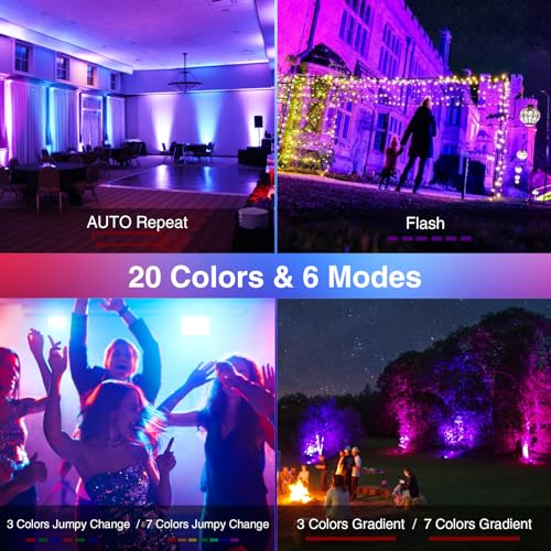 Snapklik.com : Onforu 6 Pack RGB LED Flood Light Outdoor 800W ...