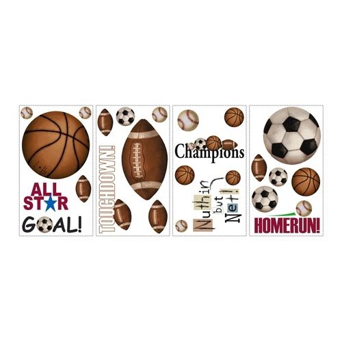 Buy bkb Play Ball Personalized Wall Decal, 28" Online at Low Prices in ...