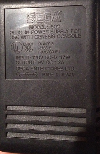 Amazon.com: Sega Genesis 1 AC Adapter Power Supply : Videojuegos