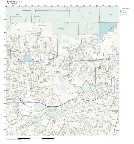 ZIP Code Wall Map of San Dimas, CA ZIP Code Map Not Laminated: Amazon ...