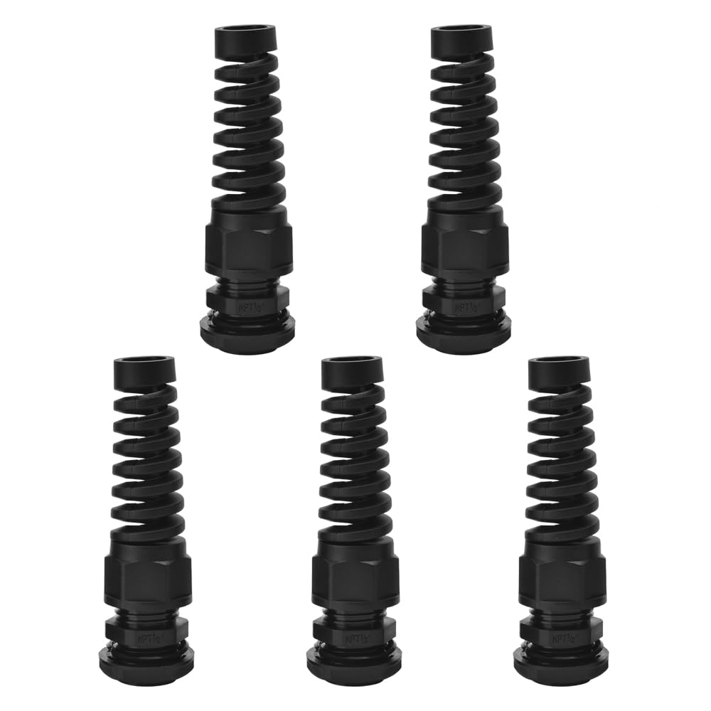 Strain Relief Cord Connector, CGELE 5 Pack NPT 1/2" Waterproof Cable ...