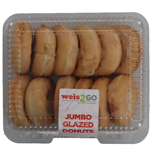 Amazon.com: Weis Quality, Jumbo Glazed Donuts, 27 Ounce, 12 Count ...