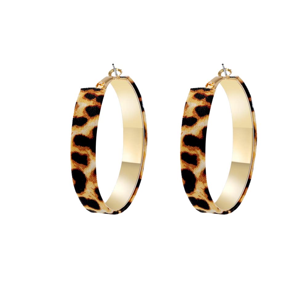 Amazon.com: Leopard Print Large Hoop Earrings for Women 14K Gold Plated ...