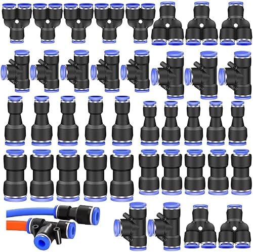 Pneumatic Quick Coupling Pack of 40 Push to Connect Fitting Straight ...