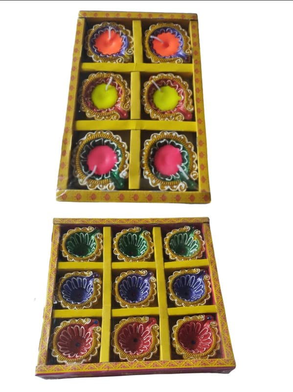 Buy Traditionally Terracotta Designer Diye - Set of 2 Different Designs ...