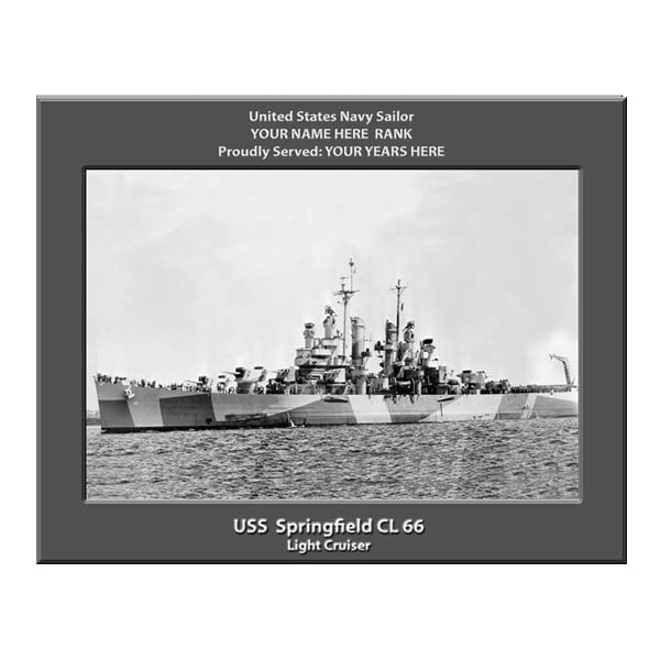 Amazon.com: USS Springfield CL-66 Personalized United States Navy Ship ...