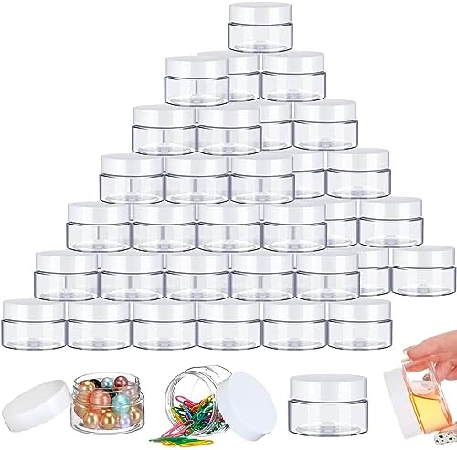 Amazon.com: SATINIOR 200 Pcs 2 oz Empty Plastic Jars Round Clear ...