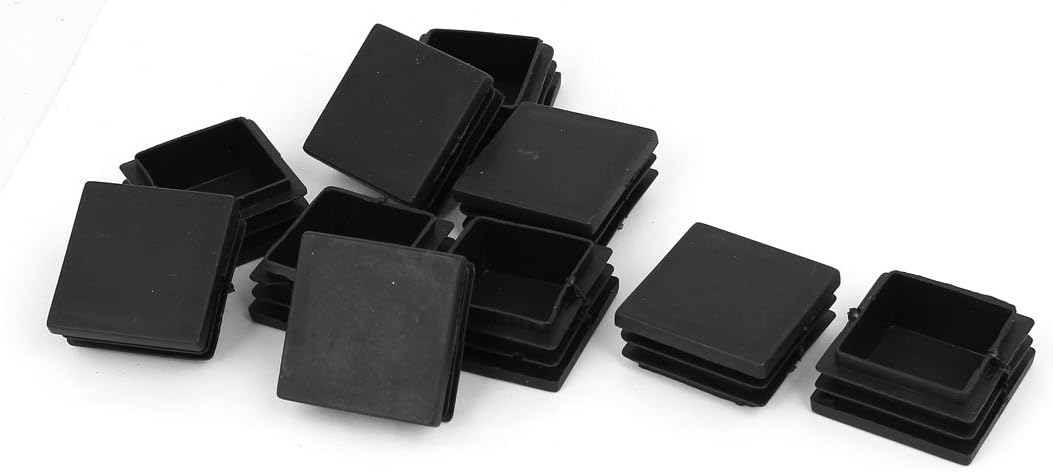20 Pcs Square Plastic Plugs, Black Tube Inner End Caps, 40mm x 40mm ...