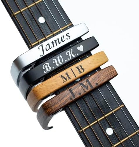 Personalized Guitar Capo, Custom Metal Guitar Capo with Wood Grain ...