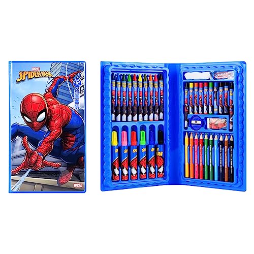 wopin 42Pcs Marvel Art Colouring Sets Spiderman Colouring Pencils Art ...
