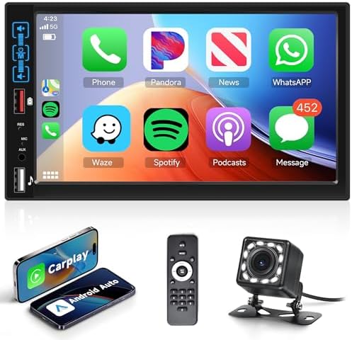 Rimoody Car Radio Double Din Wireless Carplay Car Stereo, 7 Inches 2 ...