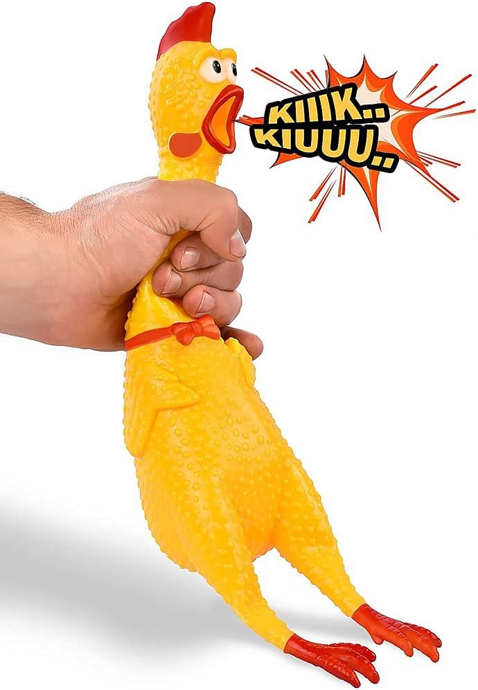 Koolbitz Rubber Chicken Squeaky Toy for Kids and Adults, Scream Game ...