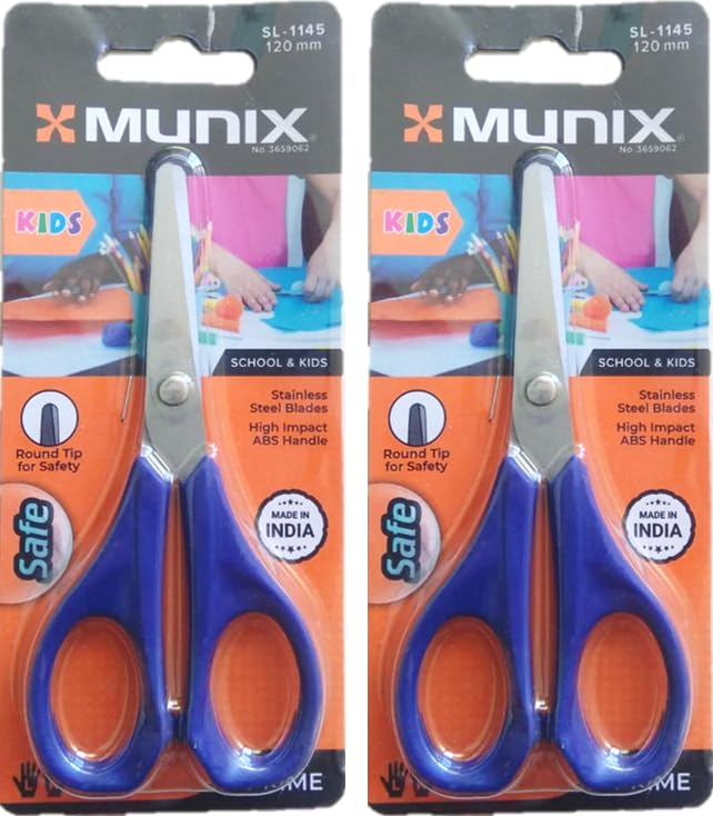 Munix Kids SL-1145 120 mm / 4.7" Stainless Steel Scissors | Pointed Tip ...